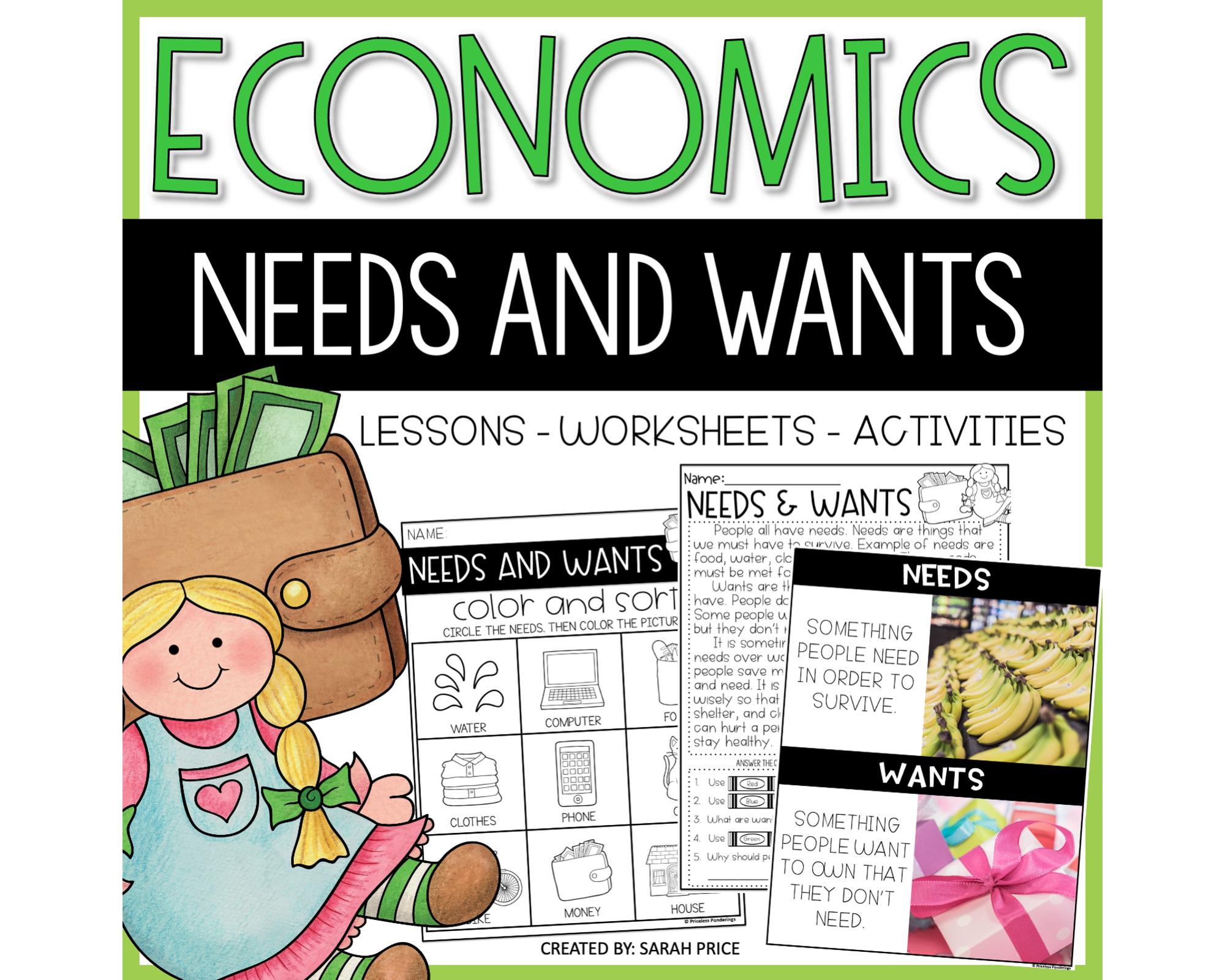 Needs and Wants Activities - 1st, 2nd & 3rd Grade Economics Lessons and ...