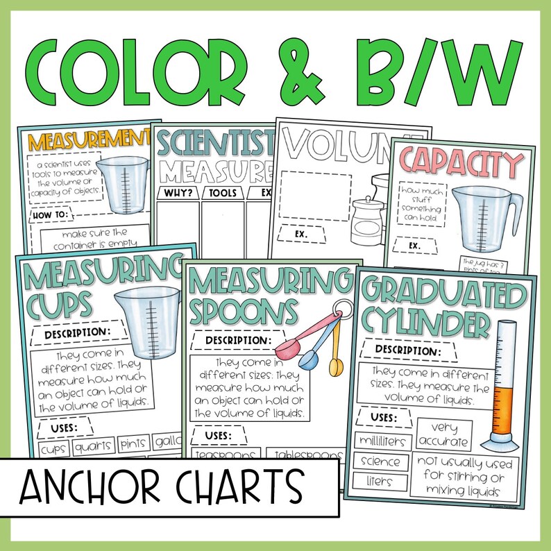 Measuring Capacity and Liquid Volume Activities and Worksheets - Etsy