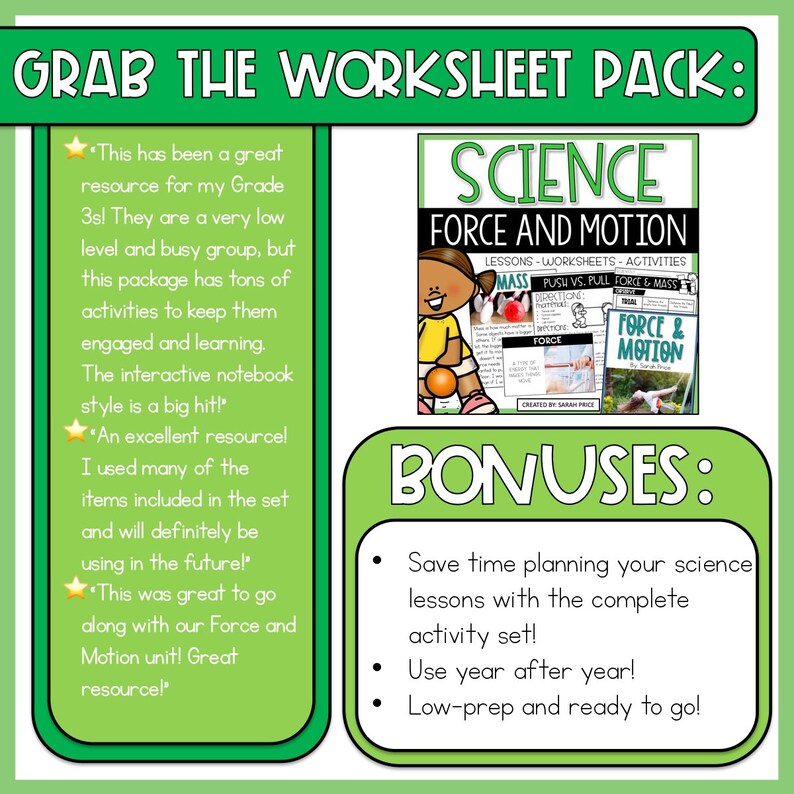 Force and Motion Anchor Charts and Science Posters - Etsy