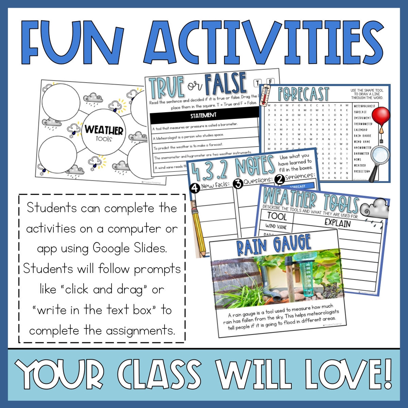 Weather Tools Forecasting Digital Activities - 2nd & 3rd Grade Science ...