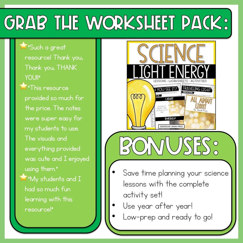 2nd Grade Science Light Energy Anchor Charts and Science Posters - Etsy