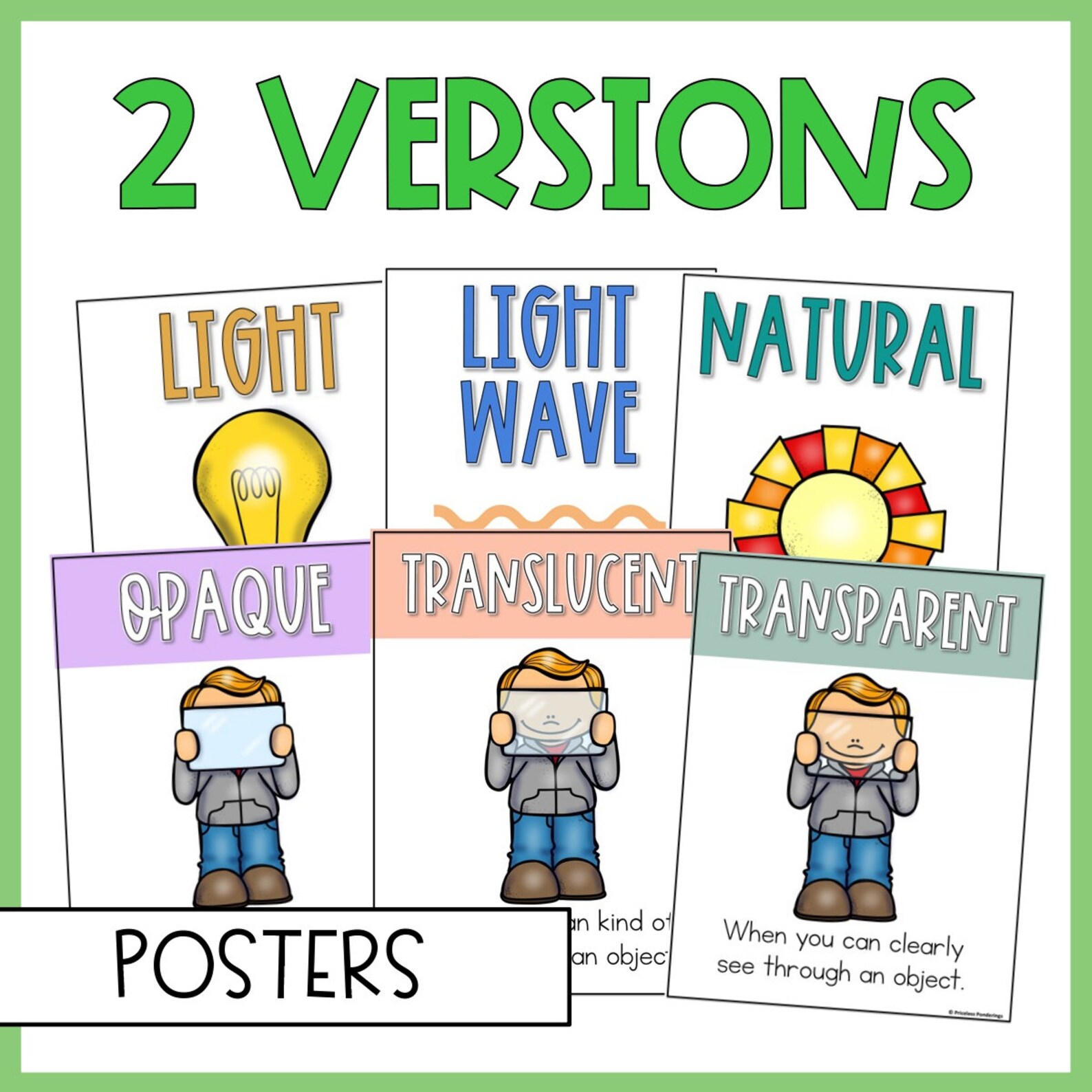 2nd Grade Science Light Energy Anchor Charts and Science Posters - Etsy