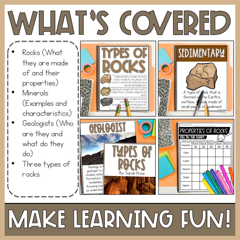 Earth Science Unit | Types of Rocks and Minerals Activities | 2nd and ...