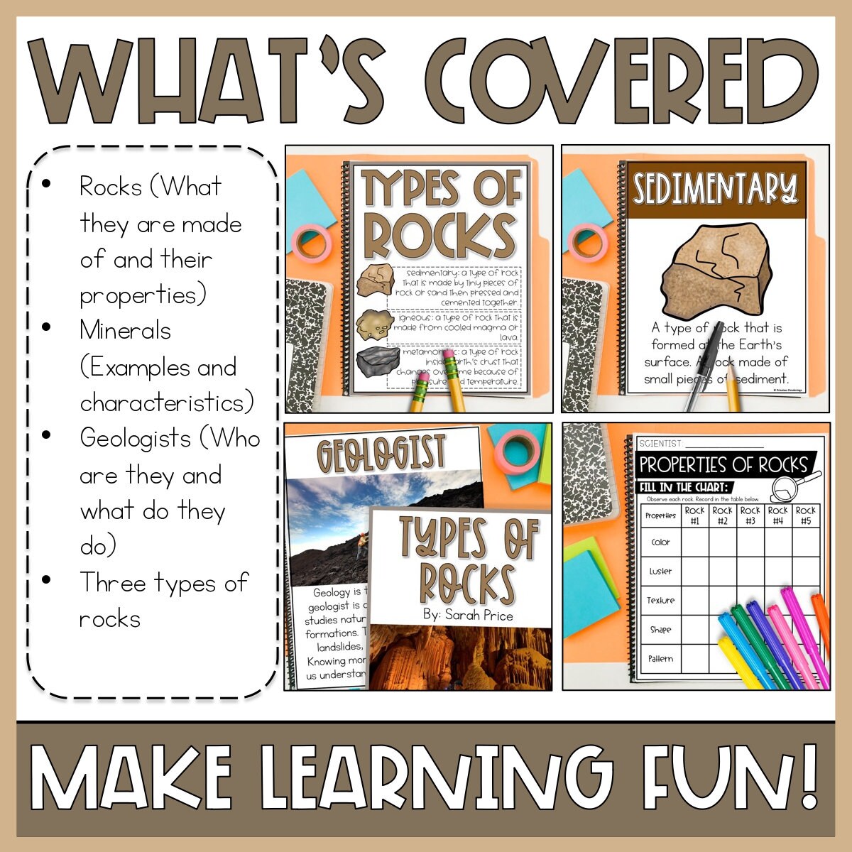 Earth Science Unit | Types of Rocks and Minerals Activities | 2nd and ...