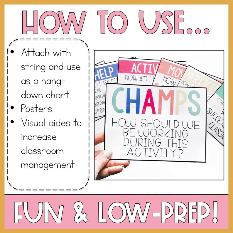 Classroom Management CHAMPS Posters - Etsy
