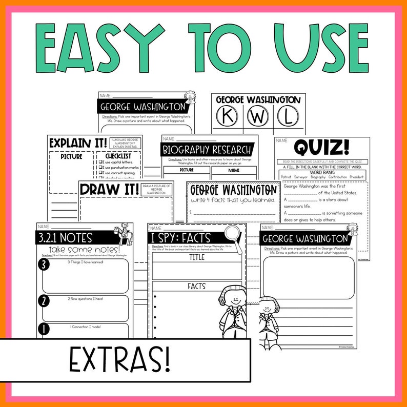 2nd 3rd Grade George Washington History Lessons, Activities ...
