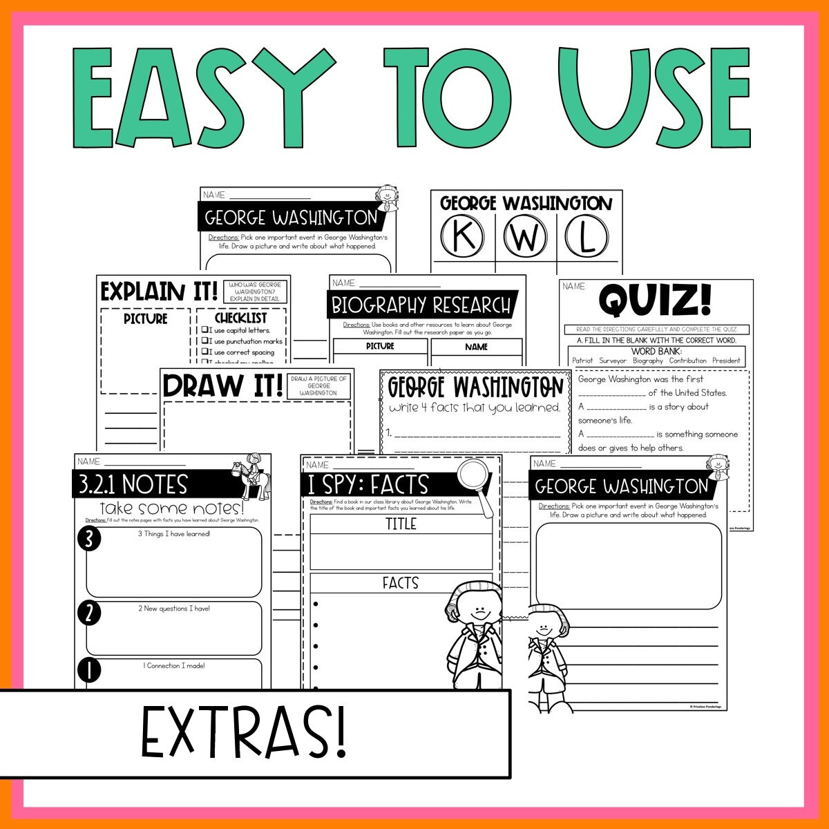 2nd 3rd Grade George Washington History Lessons, Activities ...