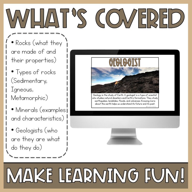 Types of Rocks - 2nd 3rd Grade Science Digital Activities - Etsy