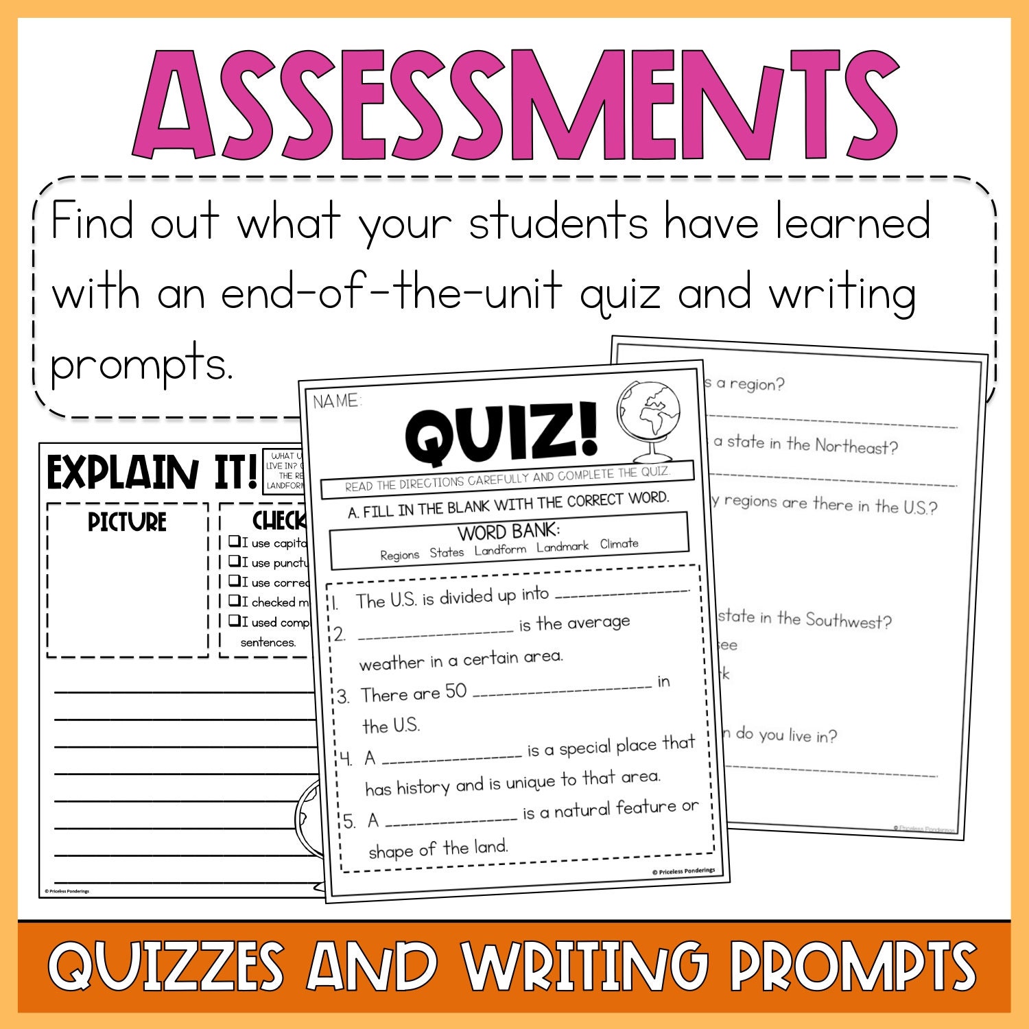 US Geography Worksheets | 5 Regions of the United States Lessons and ...