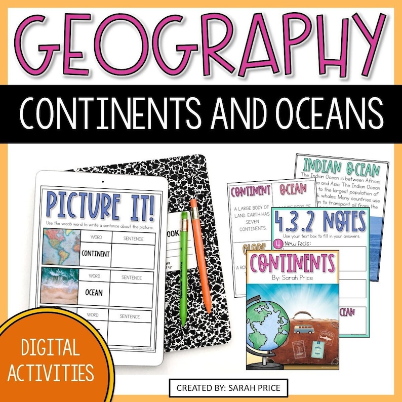 Continents and Oceans Google Slides for Distance Learning - Etsy