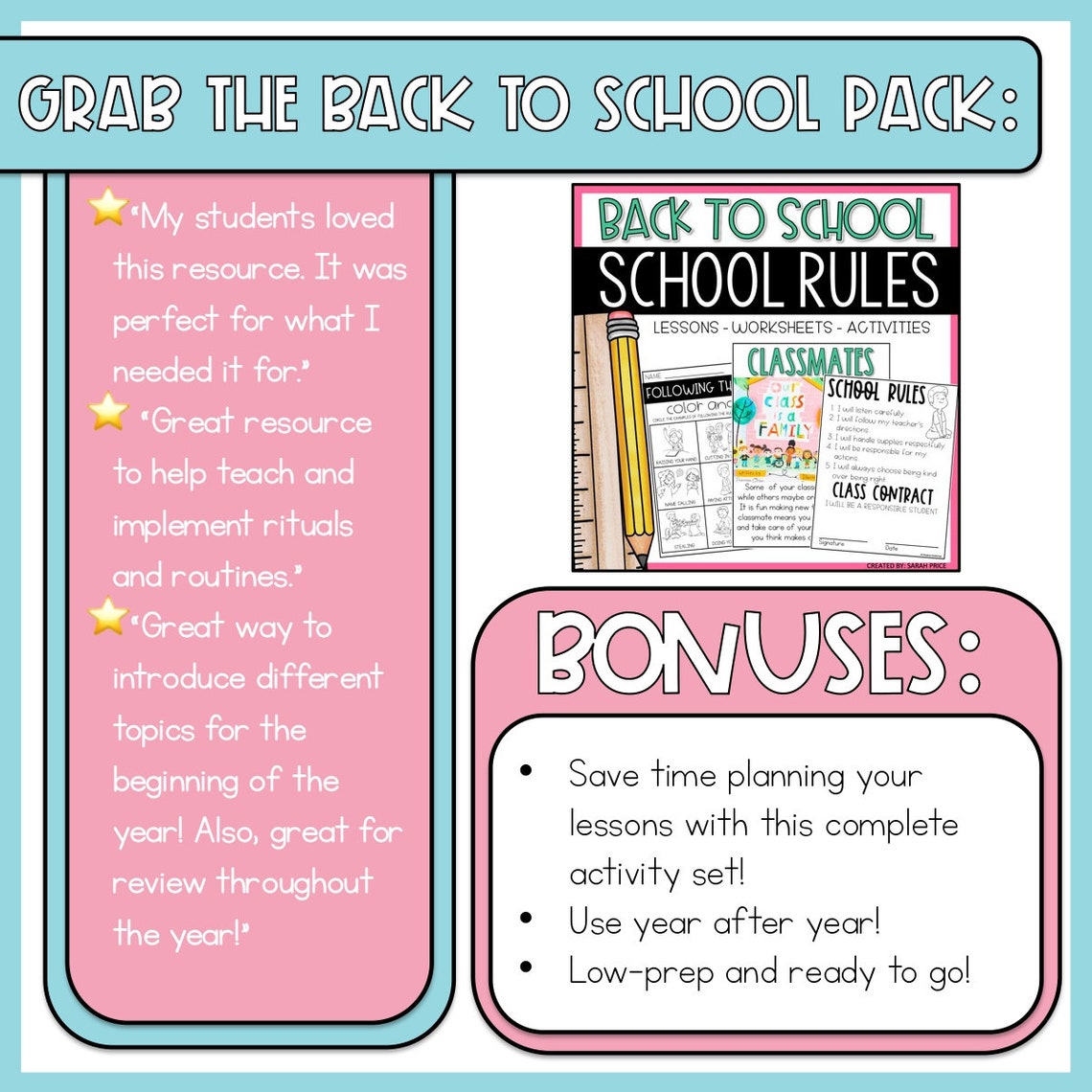 Back to School Anchor Charts and Classroom Rules Posters - Etsy