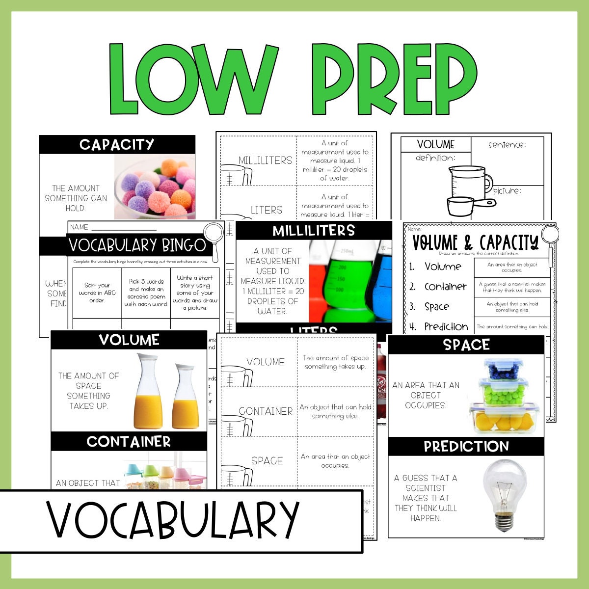 Measuring Capacity and Liquid Volume Activities and Worksheets - Etsy