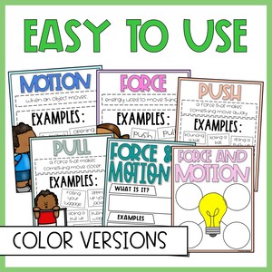 Force and Motion Anchor Charts and Science Posters - Etsy