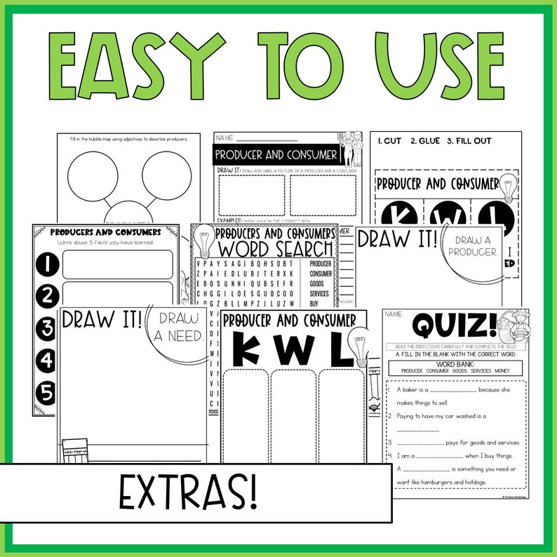 2nd Grade Economics Lessons - Producers Consumers Activities ...