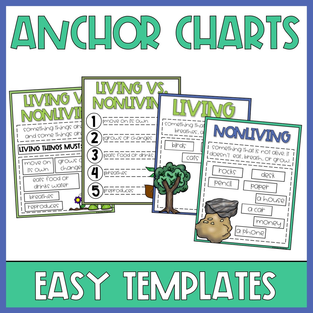 1st 2nd Grade Life Science Living Non-living Things Activities Lessons ...