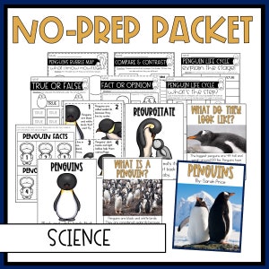 2nd 3rd Grade Penguin Activities - January Science, Math & Literacy ...