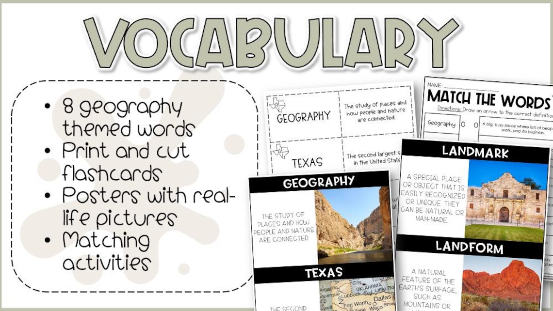 Texas Cities and Landmarks Unit | 4th Grade Texas History Worksheets ...