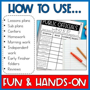 2nd Grade Social Studies Posters Public Officials and Government ...