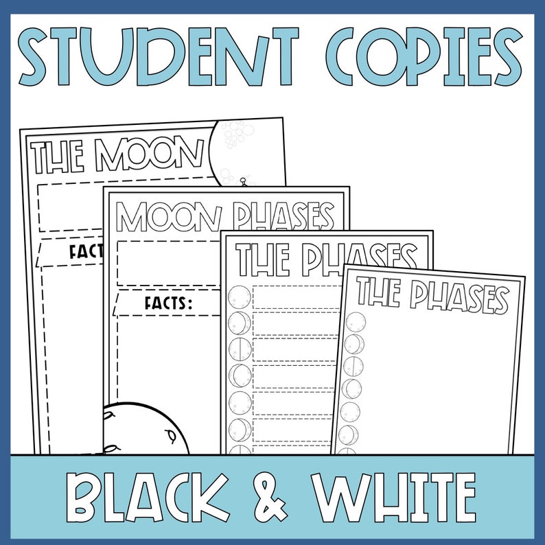Phases of the Moon Posters - 2nd 3rd Grade Astronomy Science Posters - Etsy