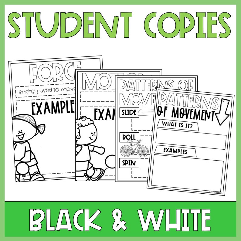 Patterns of Movement | Slide Spin and Roll Science Anchor Charts and ...