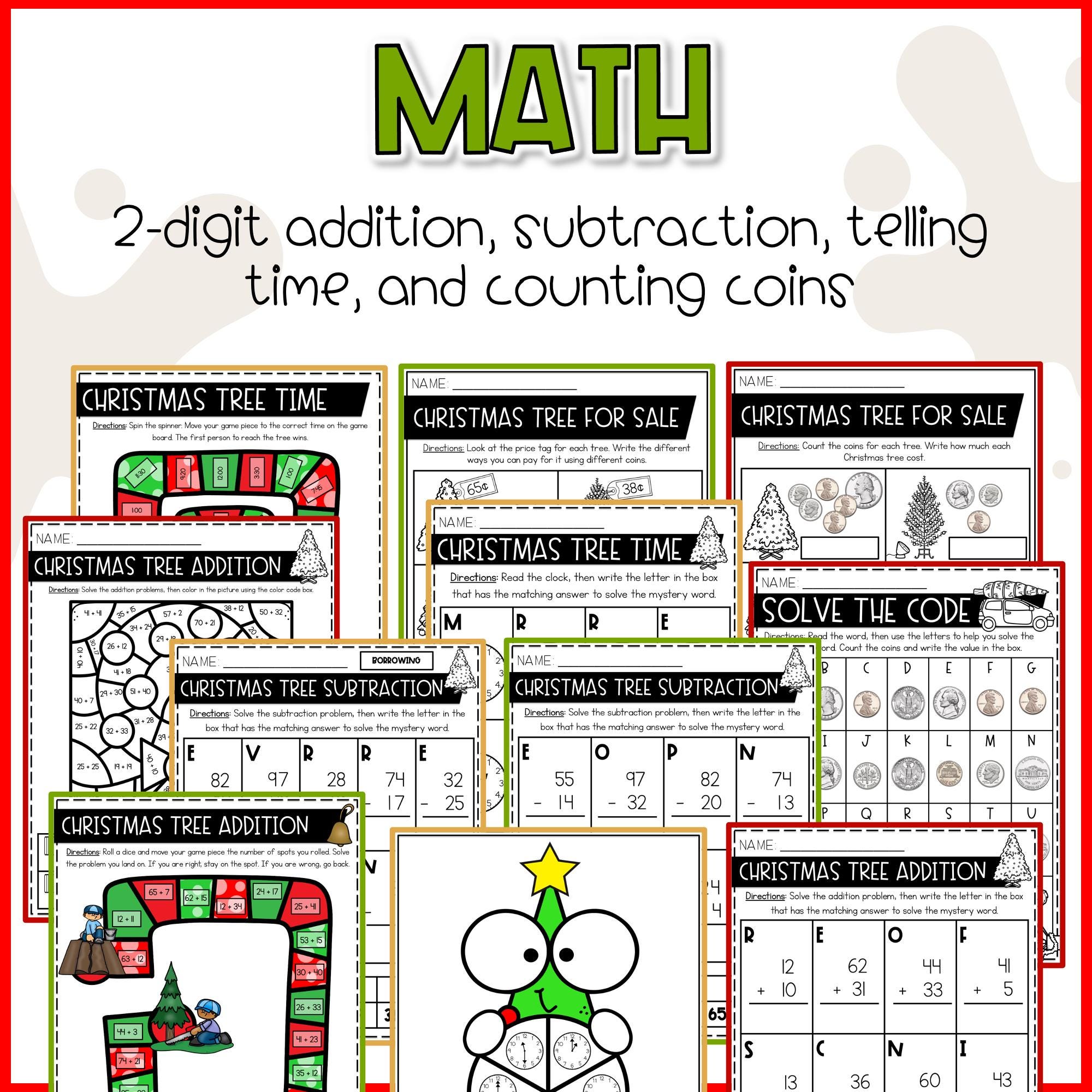 Christmas Tree Worksheets - December Activities | Science, Social ...