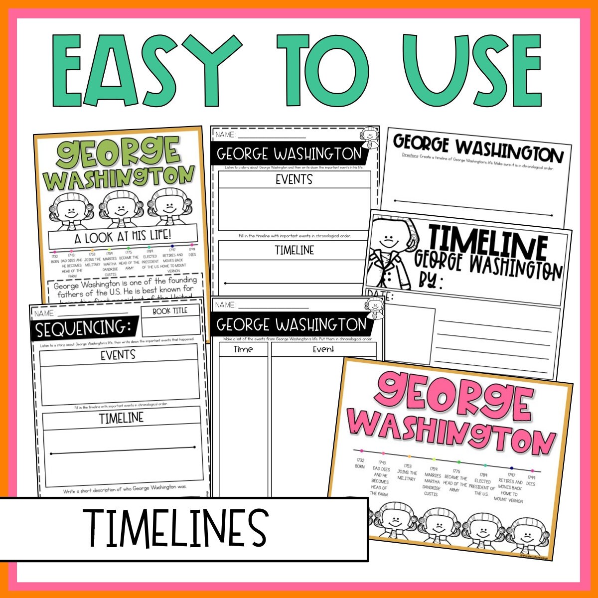 2nd 3rd Grade George Washington History Lessons, Activities ...