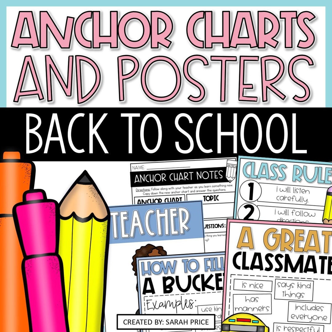 Back to School Anchor Charts and Classroom Rules Posters - Etsy