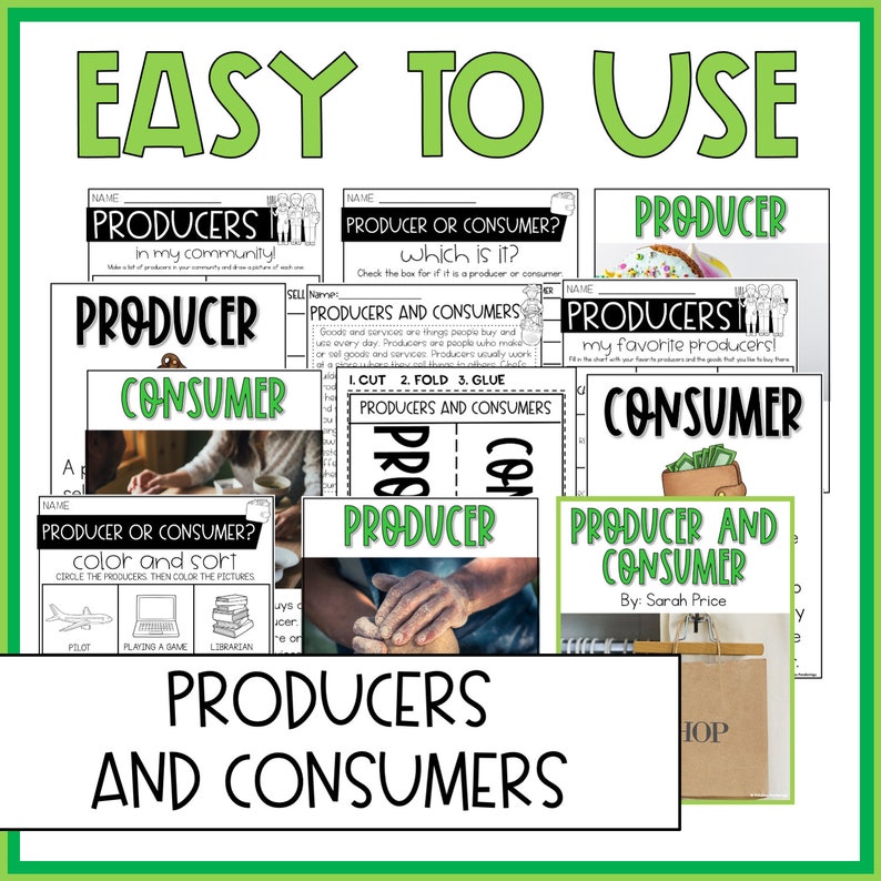 2nd Grade Economics Lessons - Producers Consumers Activities ...