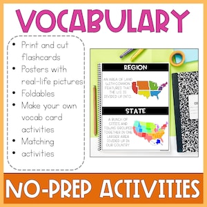 US Geography Worksheets | 5 Regions of the United States Lessons and ...