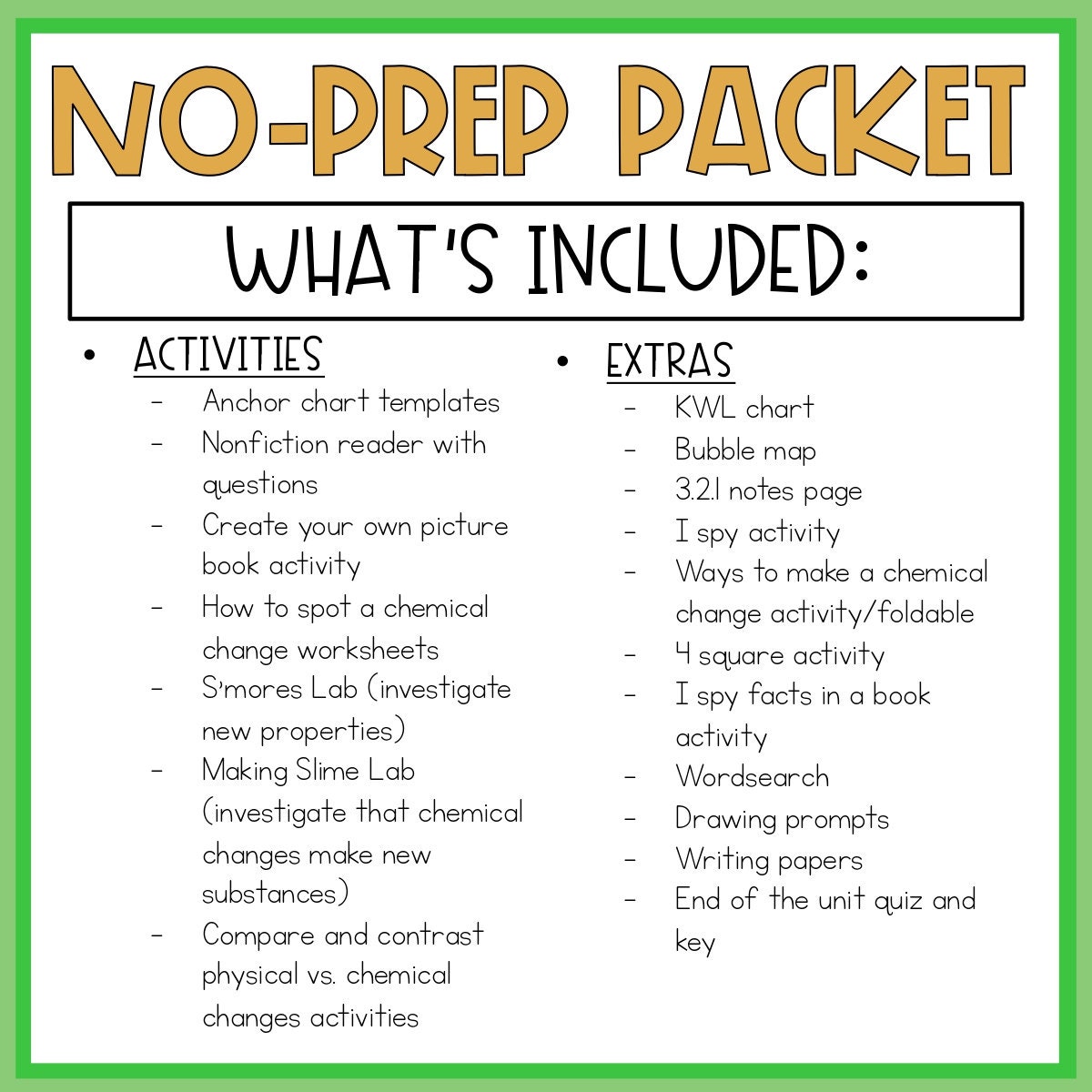 Chemical Changes Activities and Interactive Notebook Materials - Etsy