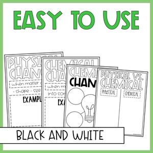 Physical and Chemical Changes Anchor Charts and Changes in Matter ...