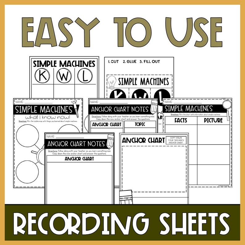 2nd & 3rd Grade Science Posters - Simple Machines Anchor Charts - Etsy