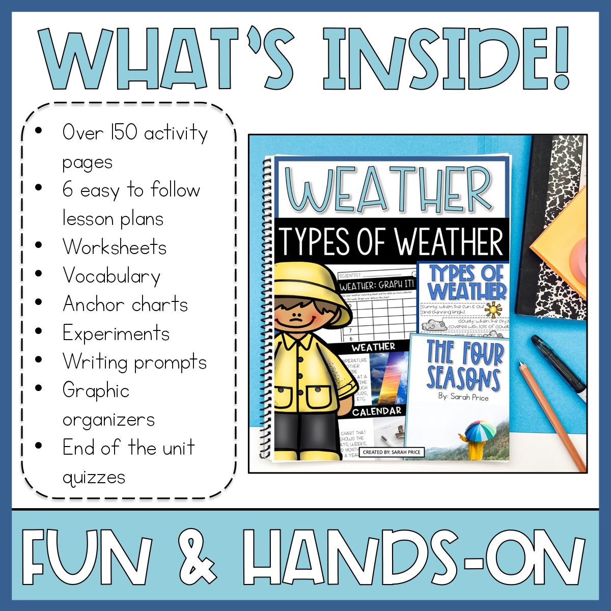 Types of Weather & Four Seasons Activities - 2nd and 3rd Grade Earth ...