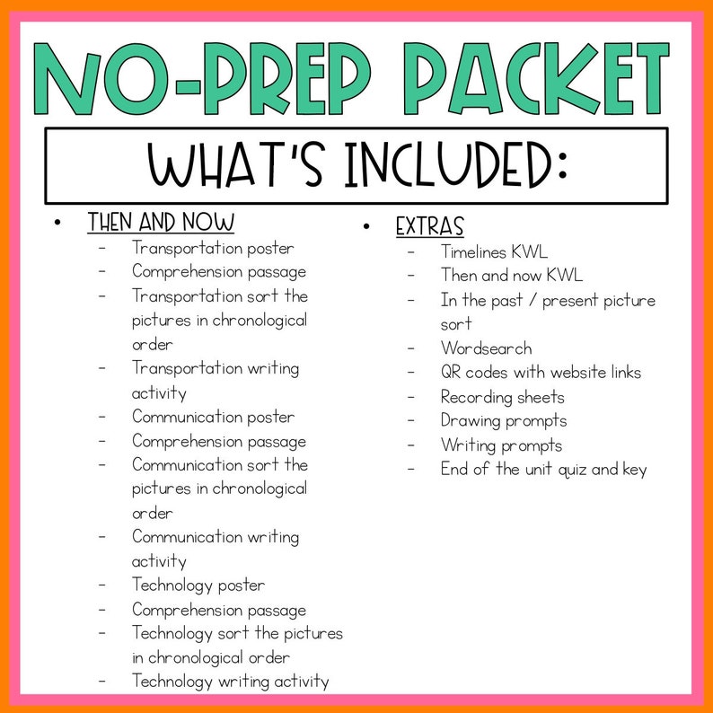 Timelines Then and Now Activities for Social Studies - Etsy