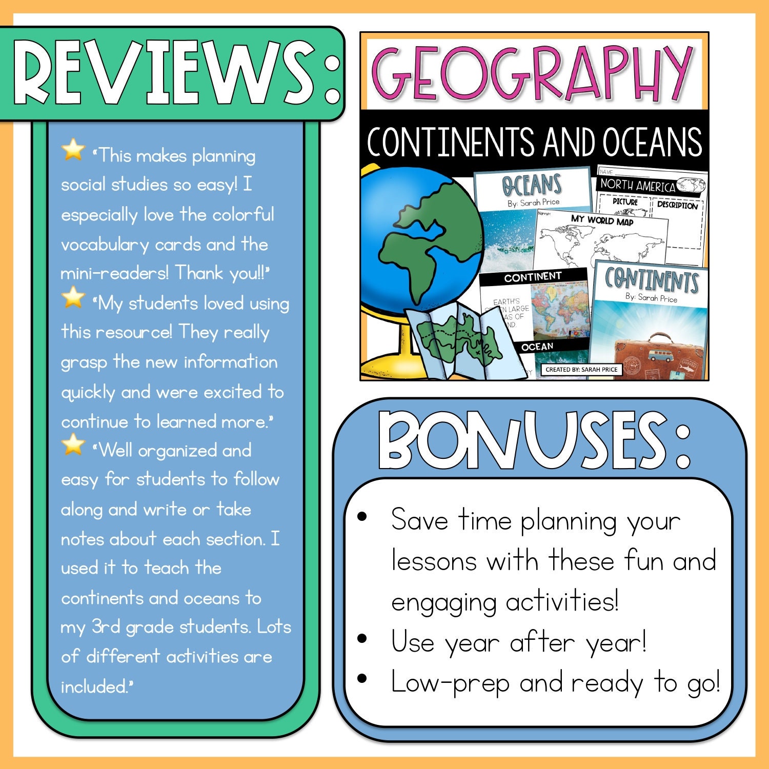 Continents and Oceans Activities Teaching the 7 Continents and 5 Oceans ...