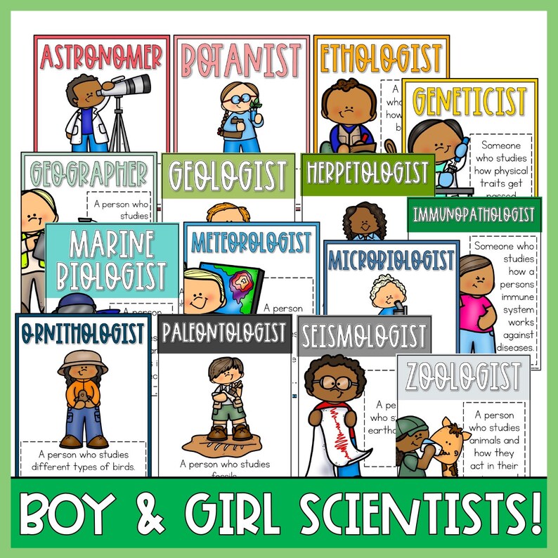 Types of Scientists Posters & Activities for 1st, 2nd, 3rd, 4th Grade ...