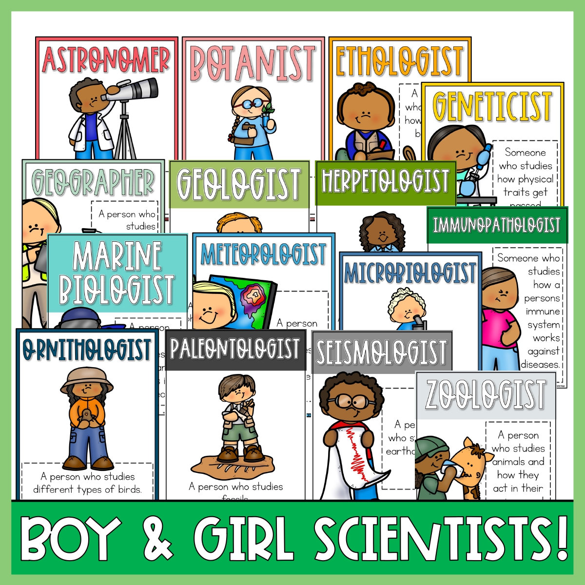 Types of Scientists Posters & Activities for 1st, 2nd, 3rd, 4th Grade ...