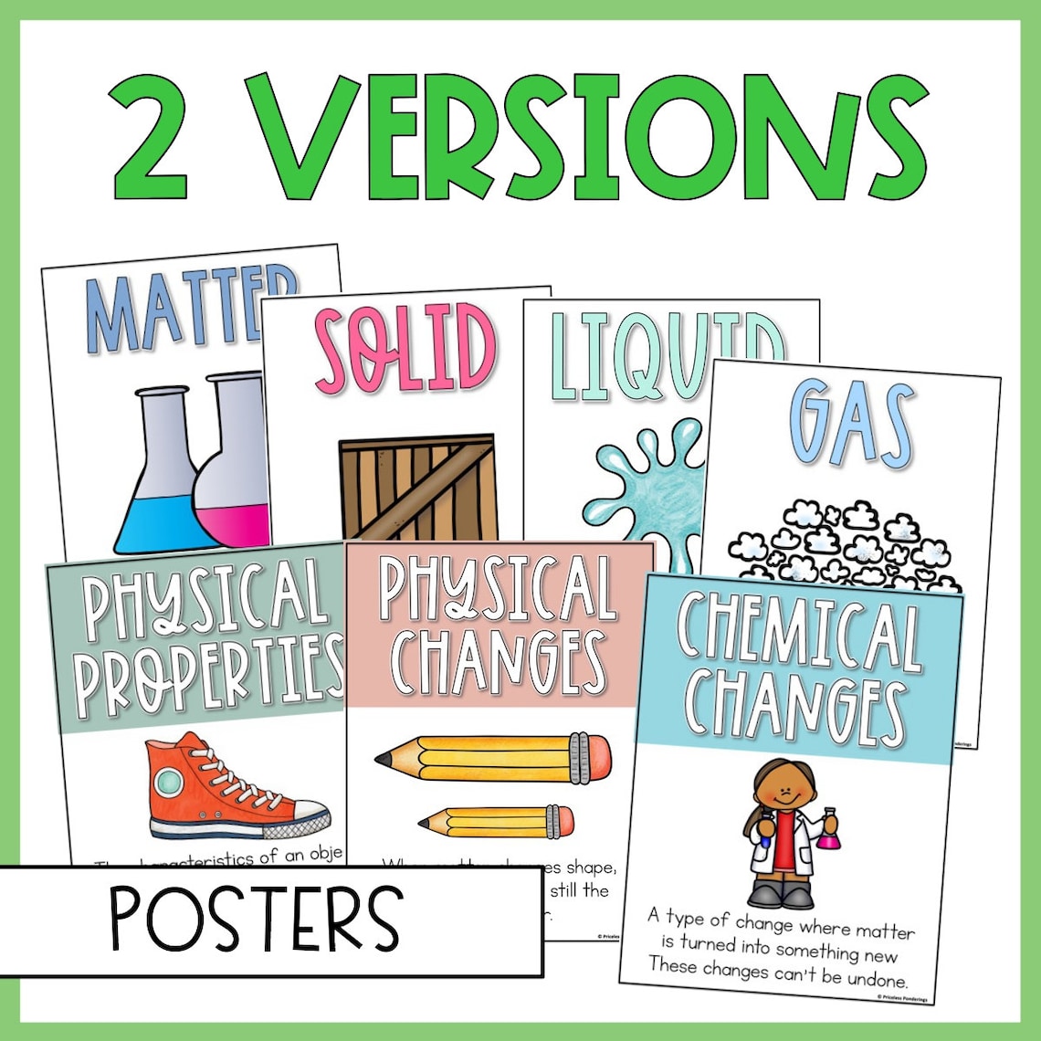 Physical and Chemical Changes Anchor Charts and Changes in Matter ...