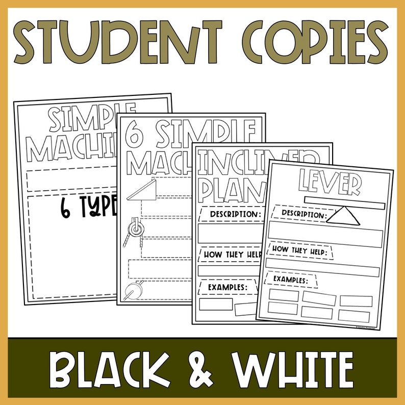 2nd & 3rd Grade Science Posters - Simple Machines Anchor Charts - Etsy