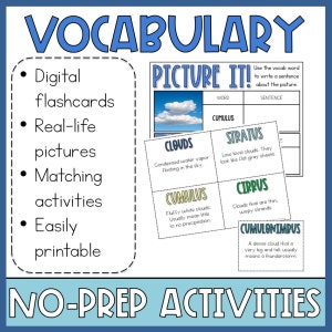 Types of Clouds Unit - 2nd and 3rd Grade Science Digital Activities - Etsy