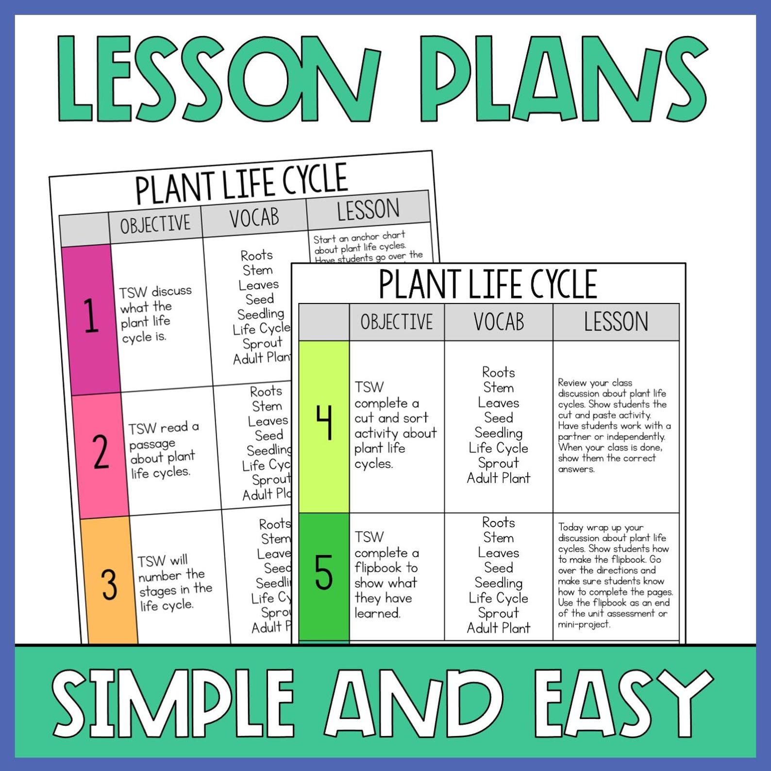 Plant Life Cycle Activities | Spring Science Worksheets for Elementary ...