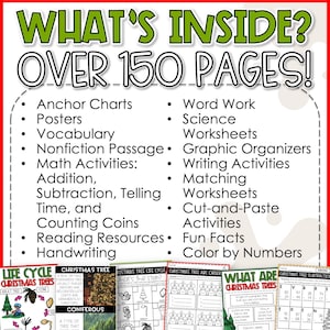 Christmas Tree Worksheets - December Activities | Science, Social ...