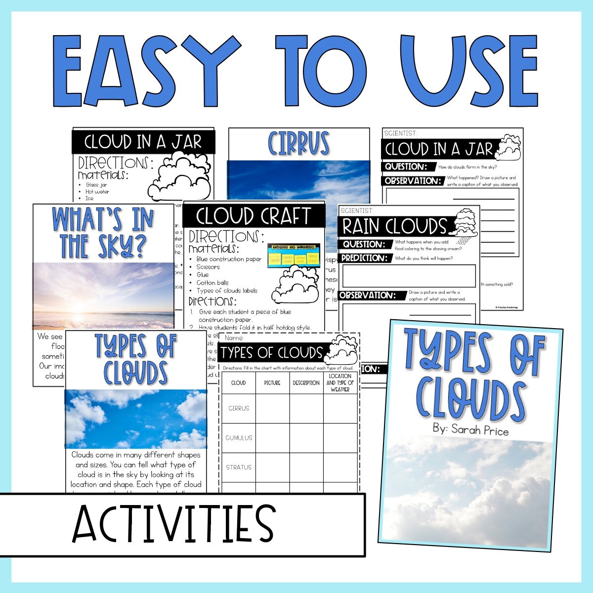Types of Clouds Science Interactive Notebook and Experiments | Science ...