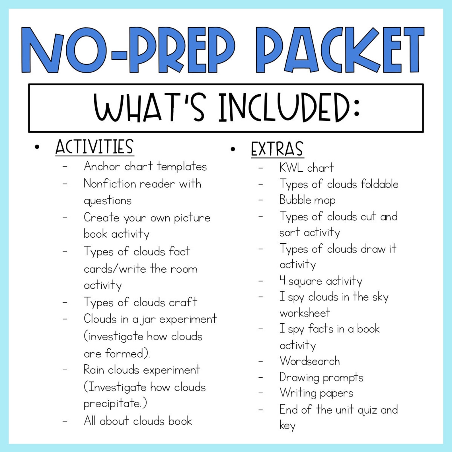 Types of Clouds Science Interactive Notebook and Experiments | Science ...