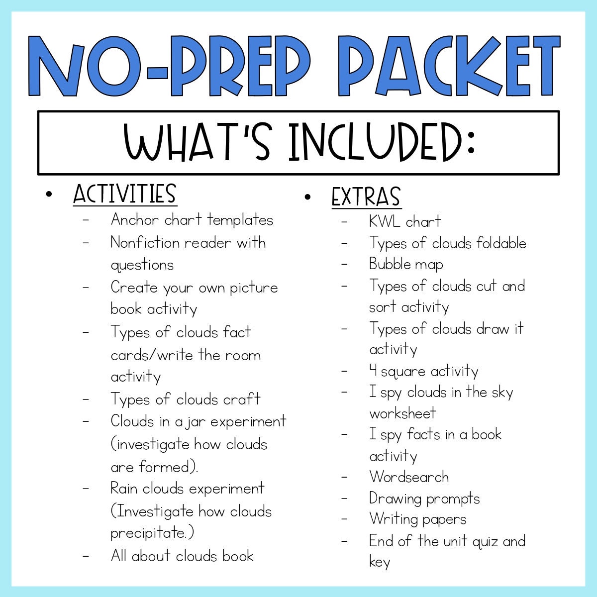 Types of Clouds Science Interactive Notebook and Experiments | Science ...