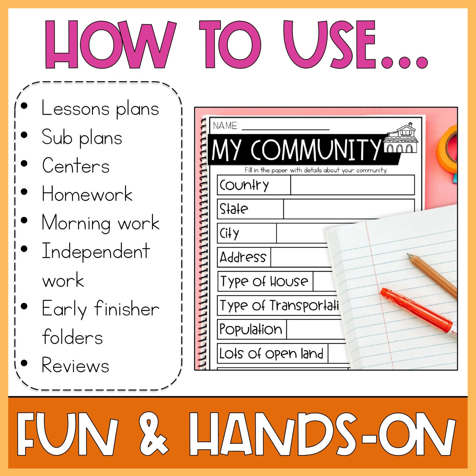 2nd & 3rd Grade Geography Worksheets - Types of Communities Social ...