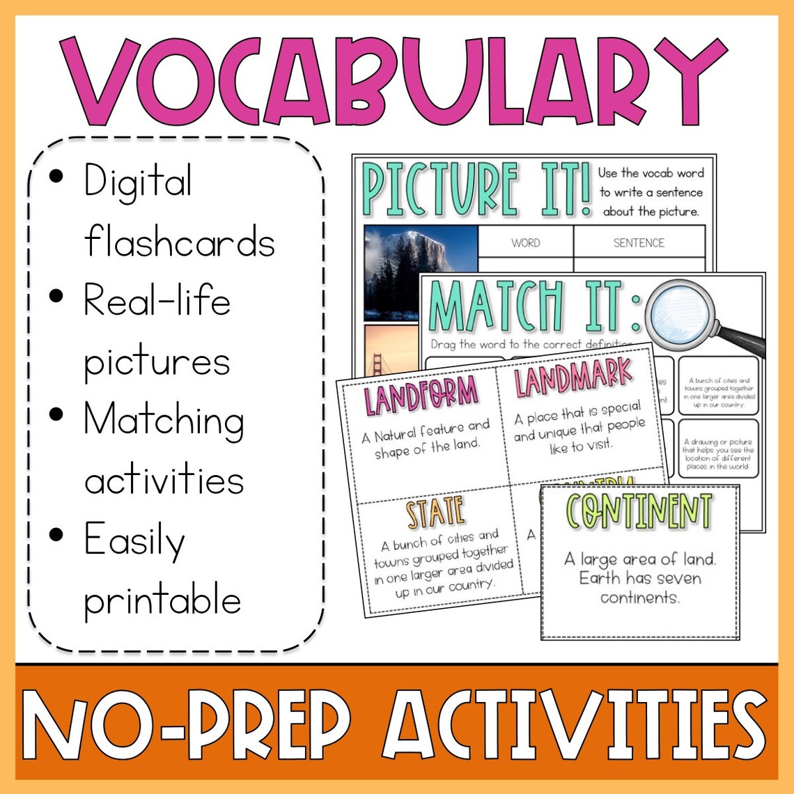 Landforms Bodies of Water Digital Activities - 2nd & 3rd Grade ...