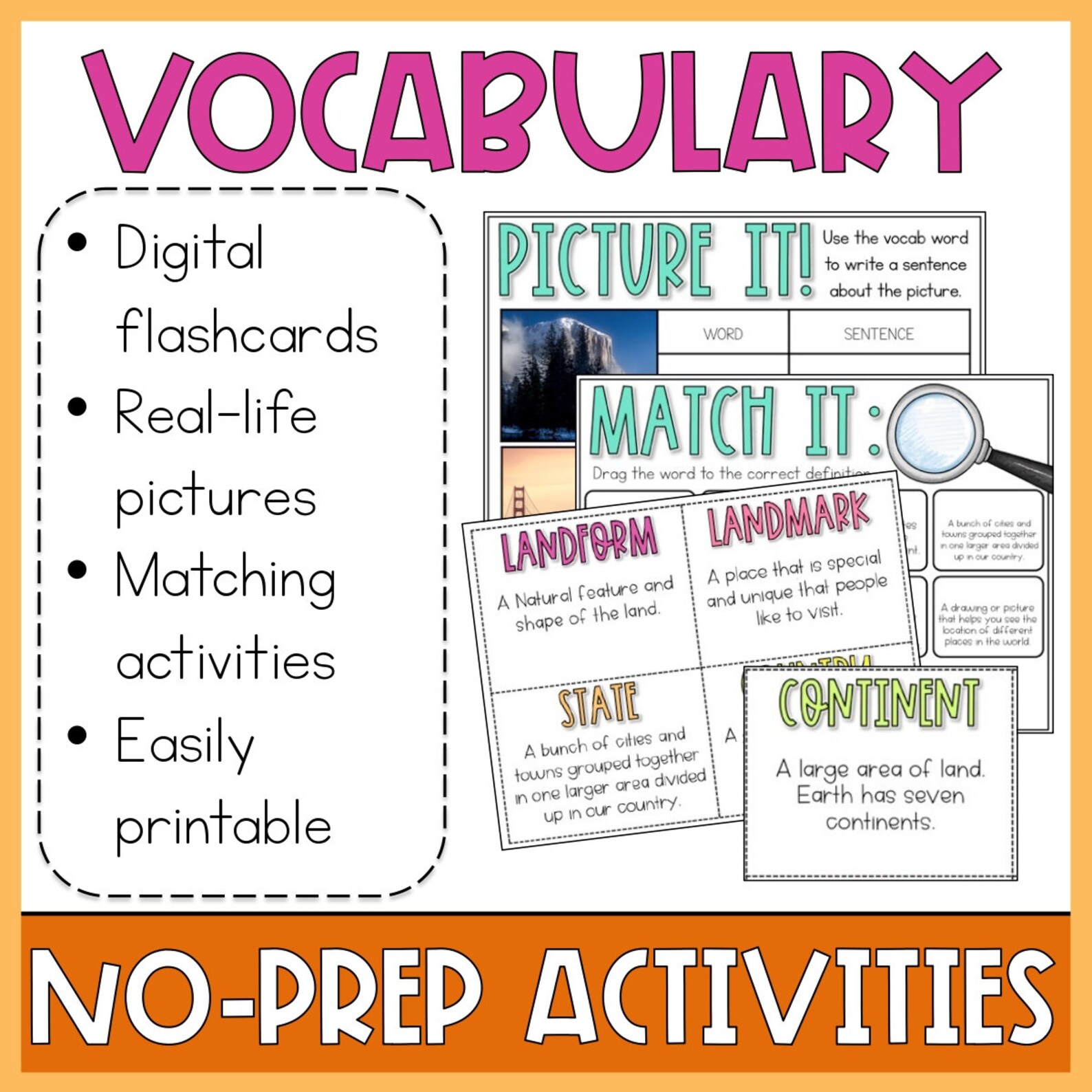 Landforms Bodies of Water Digital Activities - 2nd & 3rd Grade ...