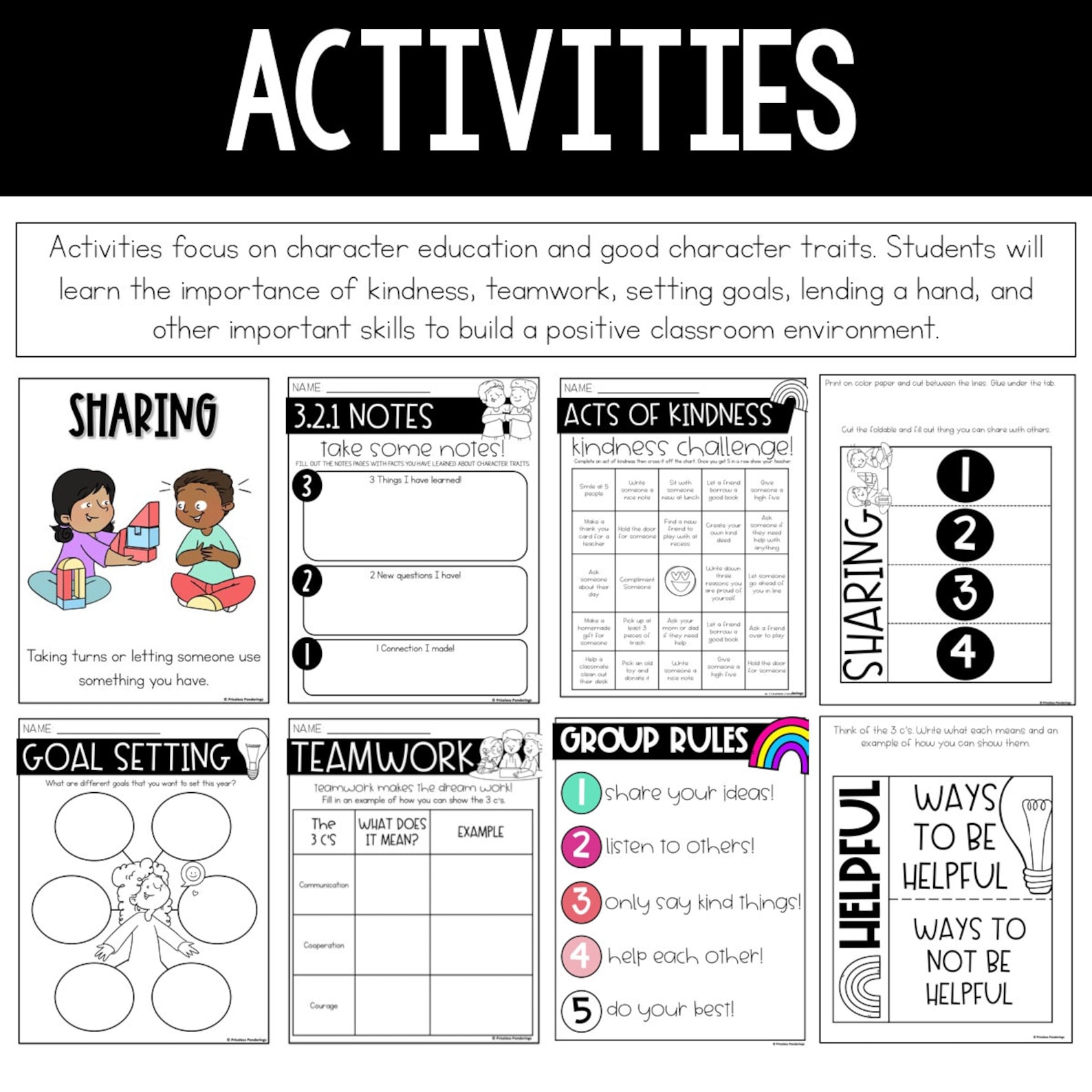 Character Education, Good Citizenship and Social Skills Worksheets ...