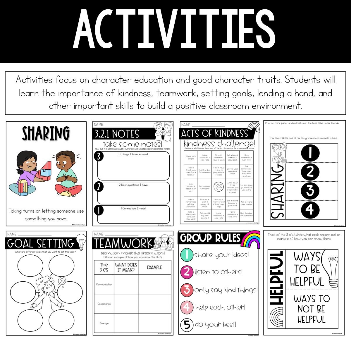 Character Education, Good Citizenship and Social Skills Worksheets ...